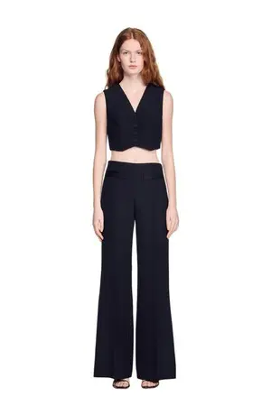 Sandro Jacket-style Crop Top