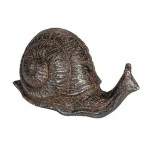 STORIED HOME Cast Metal Snail Accent Décor - Brown