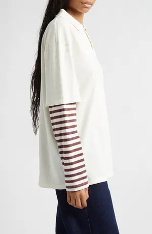 Sandy Liang Oversized Layered Look Polo