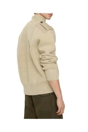 Burberry Wool Cashmere Half-zip Sweater - Hamper Beige