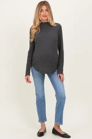 PINKBLUSH Ankle Slim Straight Leg Maternity Jeans - Blue
