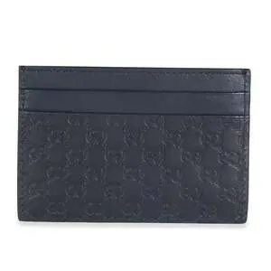 Gucci Navy Microguccissima Card Case - Blue