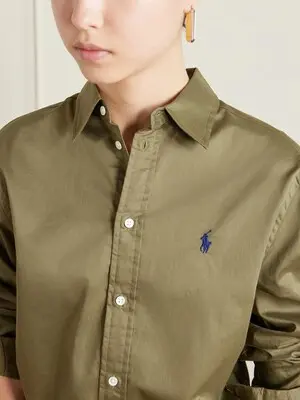 Polo Ralph Lauren Embroidered Cotton Oxford Shirt - Green