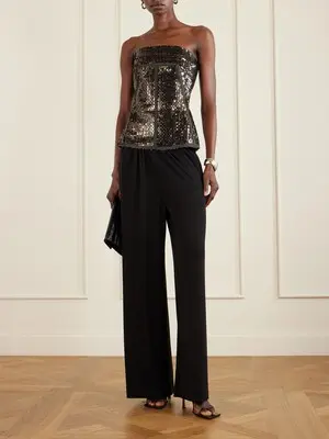Rick Owens Sequined Denim Strapless Top