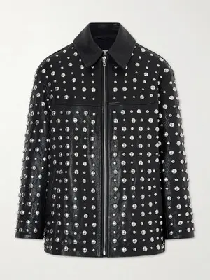 Nour Hammour Studded Leather Jacket
