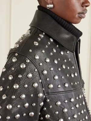 Nour Hammour Studded Leather Jacket