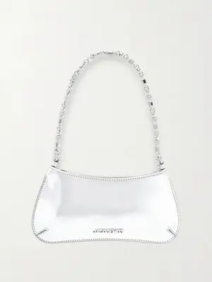 Jacquemus Le Petit Bisou Metallic Shoulder Bag - Silver