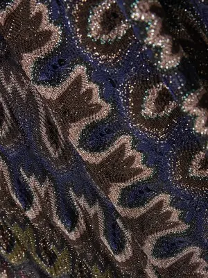 Missoni Tie-detailed Striped Metallic Crochet-knit Dress