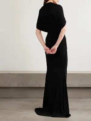 Alex Perry Draped Cape-effect Stretch-jersey Gown