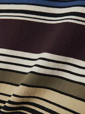 Sacai Piqué-paneled Pleated Striped Cotton T-shirt