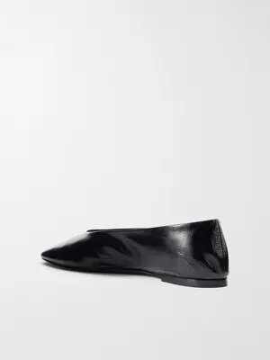 Saint Laurent Sao Leather Ballet Flats - Black