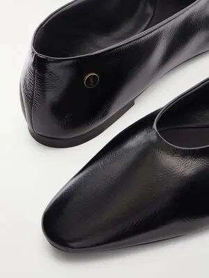 Saint Laurent Sao Leather Ballet Flats - Black