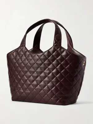 Saint Laurent Icare Medium Quilted Leather Tote - Purple