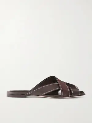 TOD'S Suede And Leather Slides - Brown