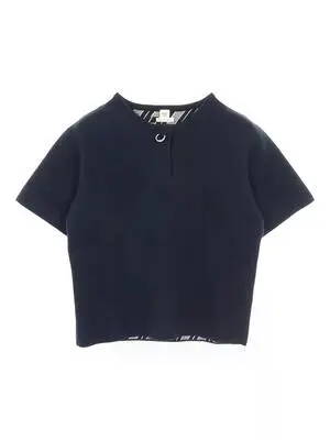Hermès 10s Cashmere Button Knit Short Sleeve Top