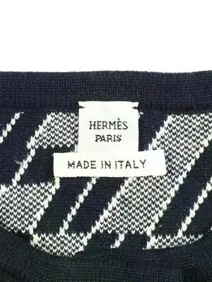 Hermès 10s Cashmere Button Knit Short Sleeve Top