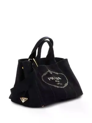 Prada Canapa Convertible Canvas Medium Tote Bag