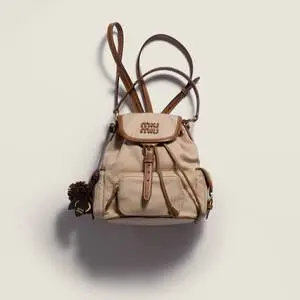 Miu Miu Canvas And Leather Backpack