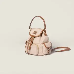 Miu Miu Canvas And Leather Backpack