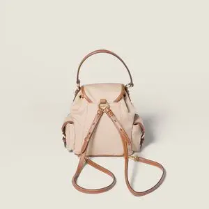 Miu Miu Canvas And Leather Backpack