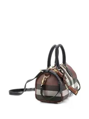 Burberry Bowling Bag Check E-canvas Mini Satchel