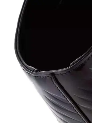Prada Vertical Shopper Diamond Embossed Spazzolato Leather Medium Tote Bag