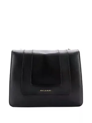 BVLGARI Serpenti Forever Square Leather Shoulder Bag - Black