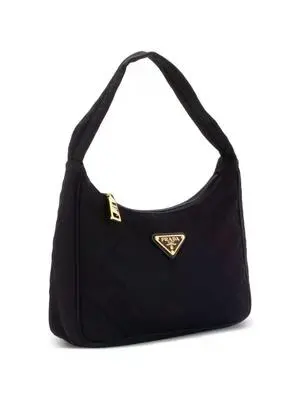 Prada Quilted Tessuto Small Hobo Bag