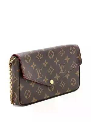 LOUIS VUITTON Felicie Pochette Monogram Canvas Crossbody Bag - Brown