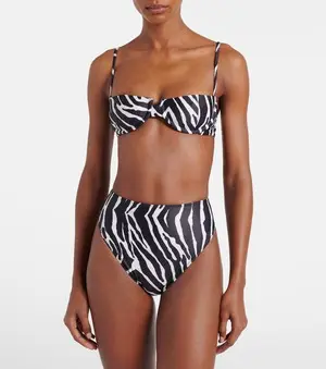 SAME Zebra-print Bikini Top
