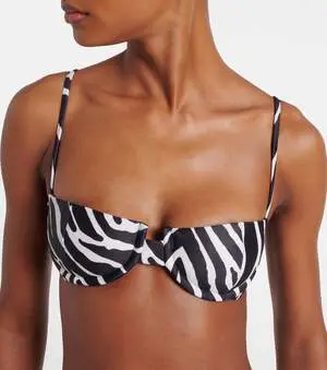SAME Zebra-print Bikini Top