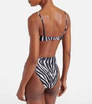 SAME Zebra-print High-rise Bikini Bottoms