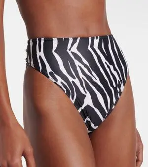 SAME Zebra-print High-rise Bikini Bottoms