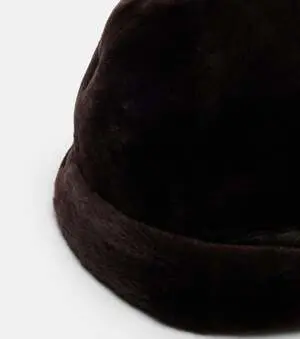 Nour Hammour Shearling Hat - Brown