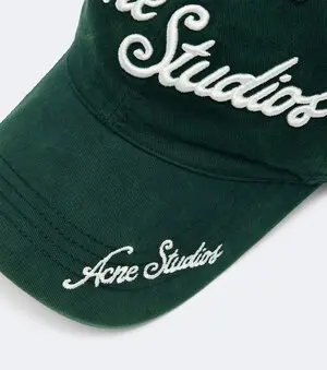 Acne Studios Logo Denim Baseball Cap - Green