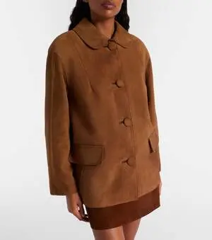Prada Suede Button Jacket - Brown