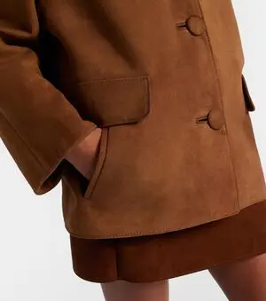 Prada Suede Button Jacket - Brown