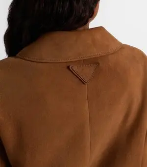 Prada Suede Button Jacket - Brown