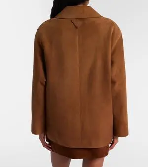 Prada Suede Button Jacket - Brown