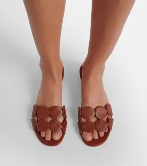 Manolo Blahnik Haribalmuflat Leather Slides - Brown