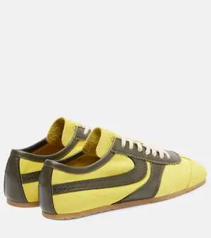 Dries Van Noten Leather-trimmed Suede Sneakers - Yellow