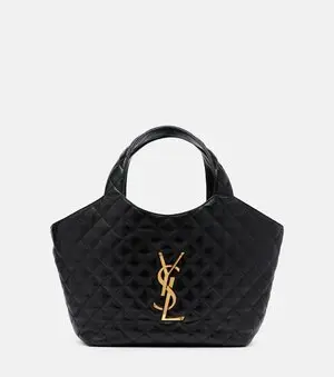 Saint Laurent Icare Medium Quilted Leather Shopper - Black