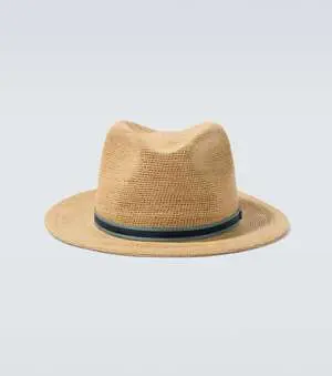 Borsalino Argentina Crochet Straw Fedora - Beige