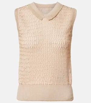 MAISON MARGIELA Ribbed-knit Vest - Pink