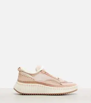 Chloé Nama Leather-trimmed Platform Sneakers