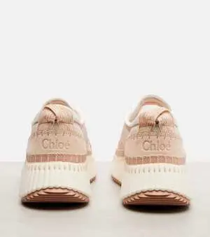 Chloé Nama Leather-trimmed Platform Sneakers