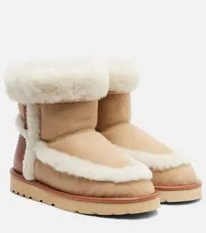 Chloé Dolcie Shearling-trimmed Ankle Boots