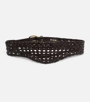 Rixo Roxelle Woven Leather Belt - Brown