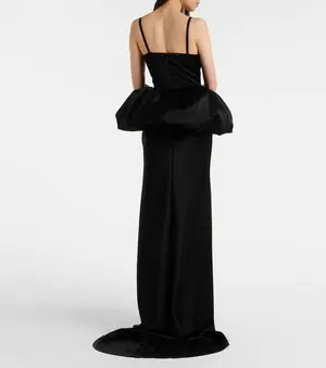 David Koma Embroidered Peplum Gown