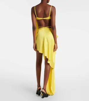 David Koma Draped Satin Top And Skirt Set